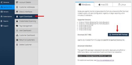 Windows Agent Installation – IGI / Nodeware
